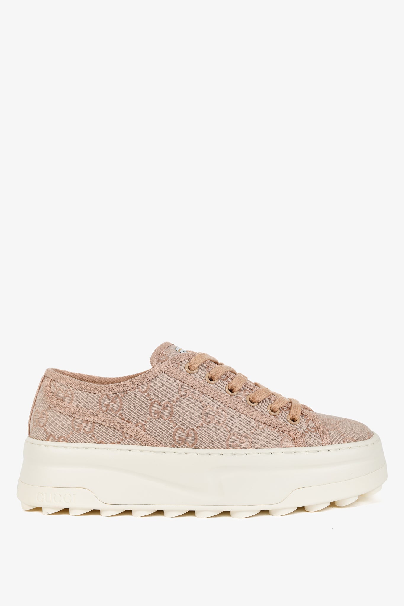 Gucci Pink New Canvas GG Monogram Platform Sneakers – Blogger Armoire